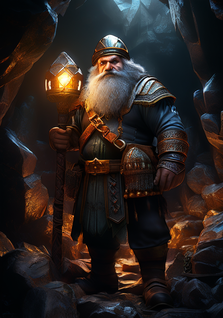 Medieval dwarf miner character clad in dated garb by Roberto Feick ...