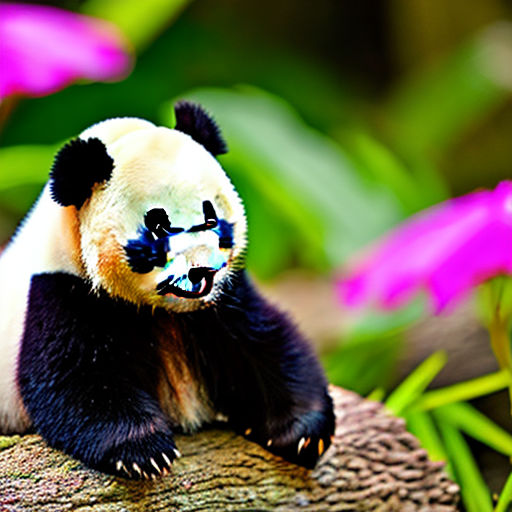 A seductive panda with small butterfly wings on its back by Ries ...