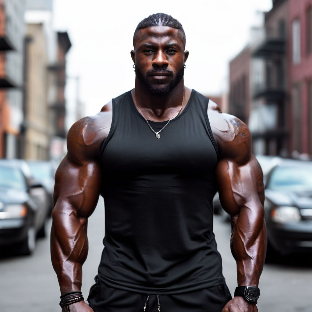 Oily black men with big muscle by Cameron Petty - Playground