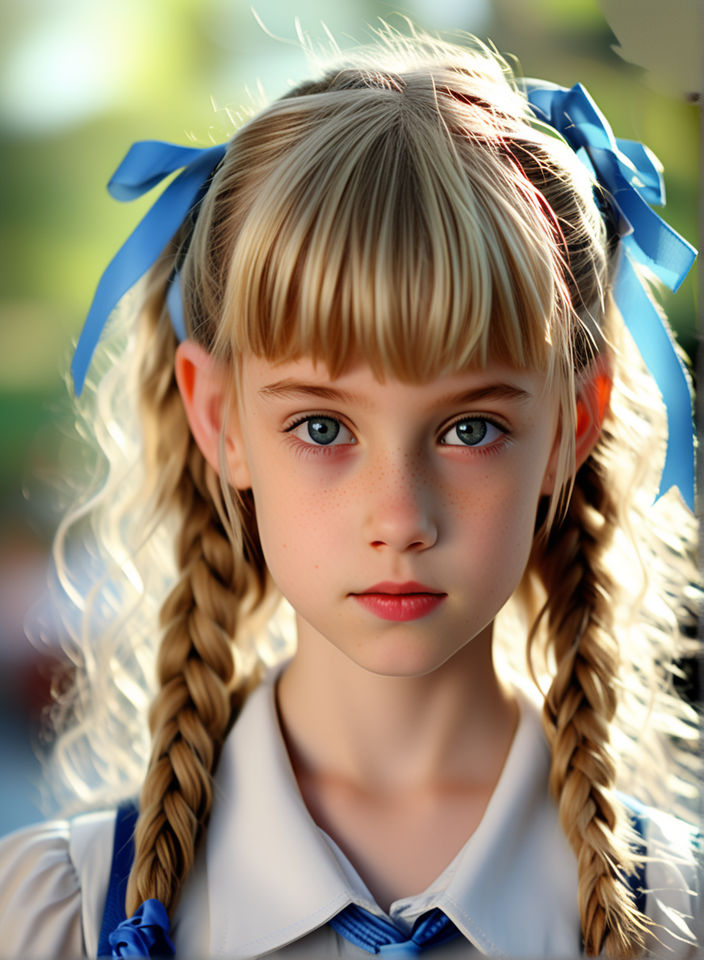 Shoulder-up portrait of an elementary school girl by Mike S - Playground