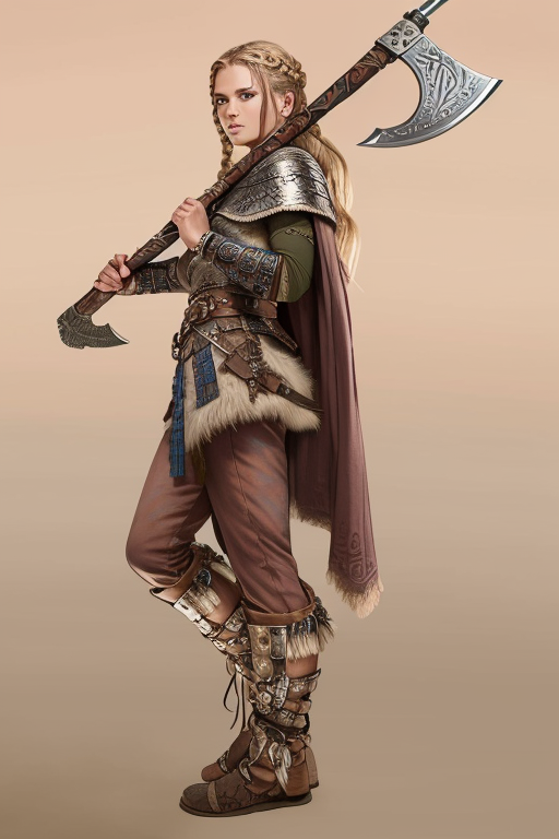 Full body portrait of a viking warrior woman by Cristina Prados ...