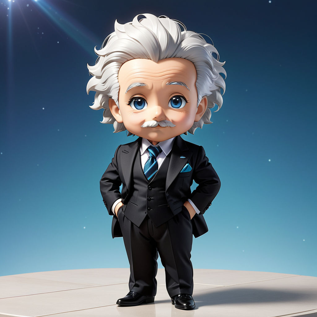 Chibi Einstein standing wearing formal suit with tie. by Ragazzi di ...