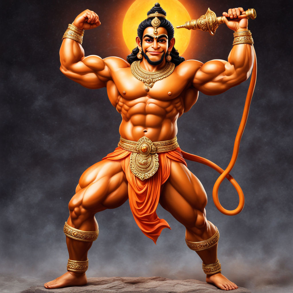 Imagine Lord Hanuman standing tall with a muscular body by 42_MCA ...