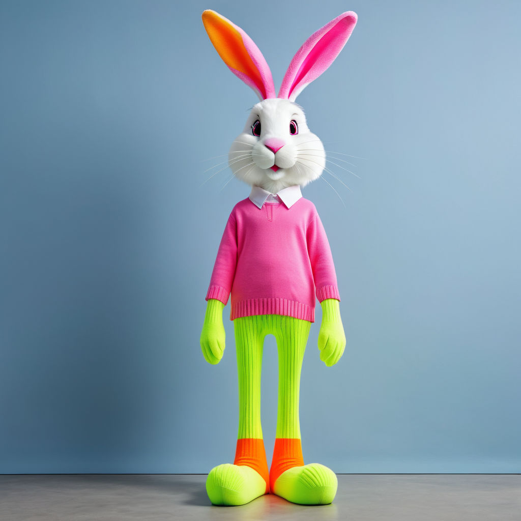 A tall rabbit standing upright figure with long floppy ears by Kayel ...