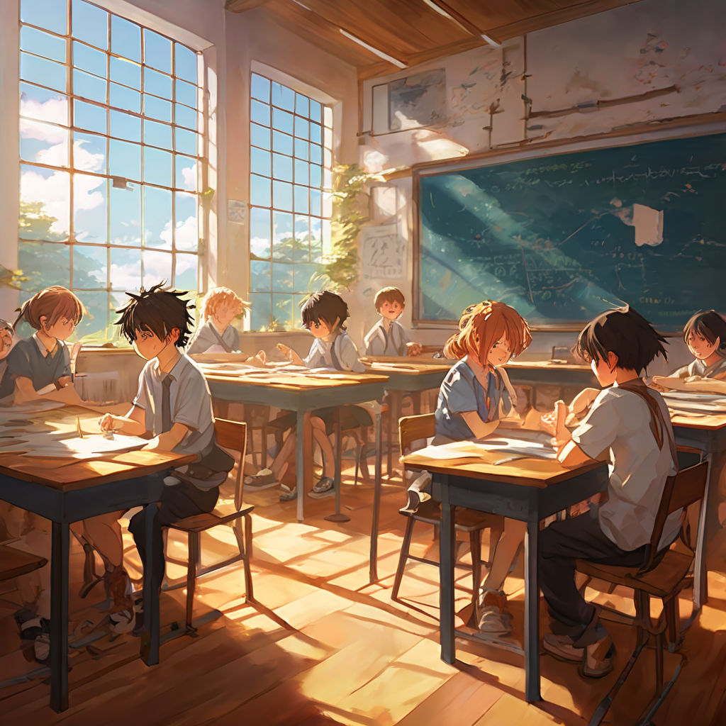 Classroom scene captured through the lens of the golden rati... by ...