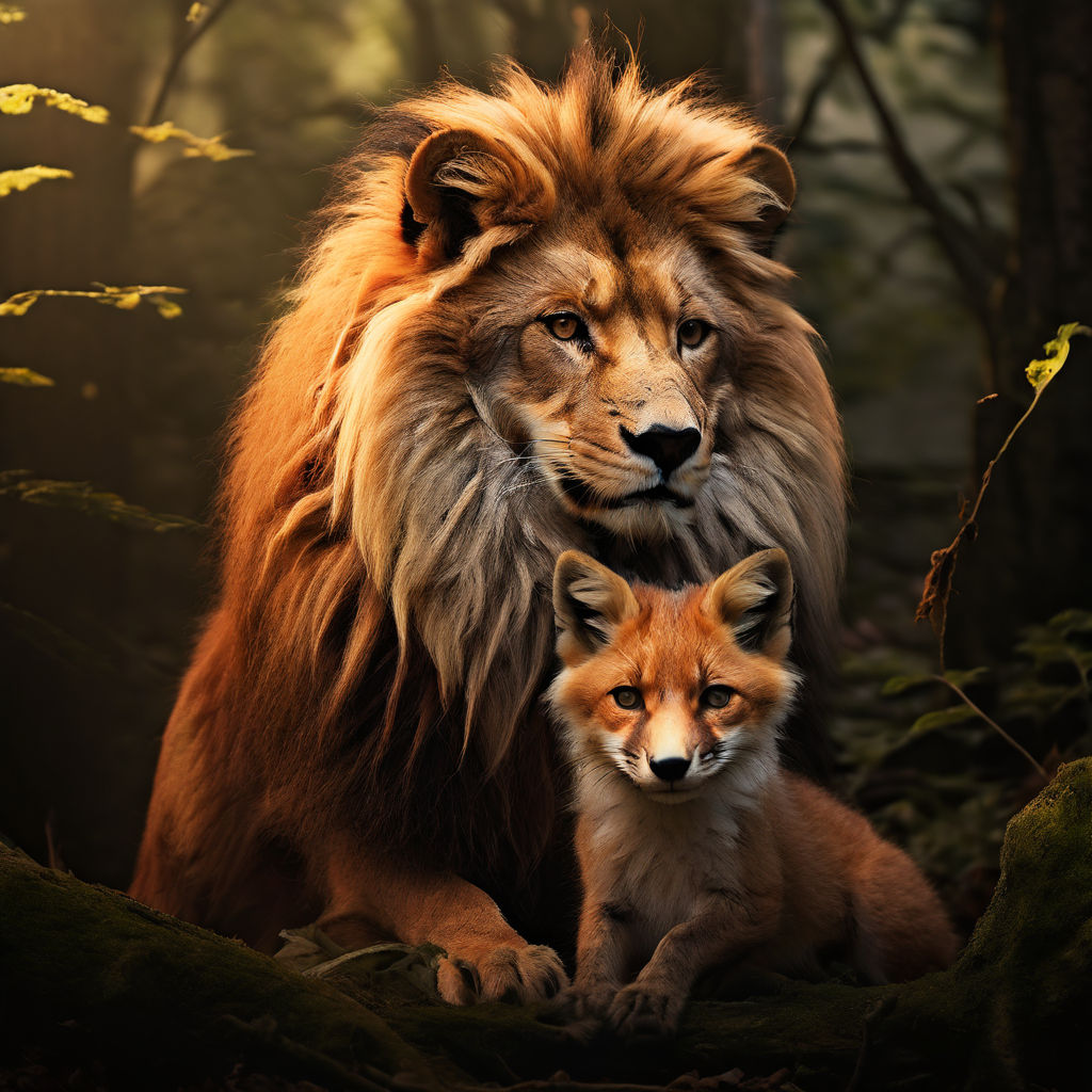 Lion and fox both in forest images by Vandana Rajput - Playground