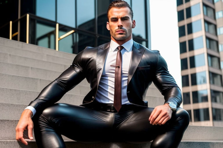 A very attractive extremely muscular gigachad bodybuilder po... by ...