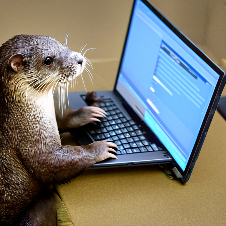 Otter using a computer by Ethan Mollick - Playground