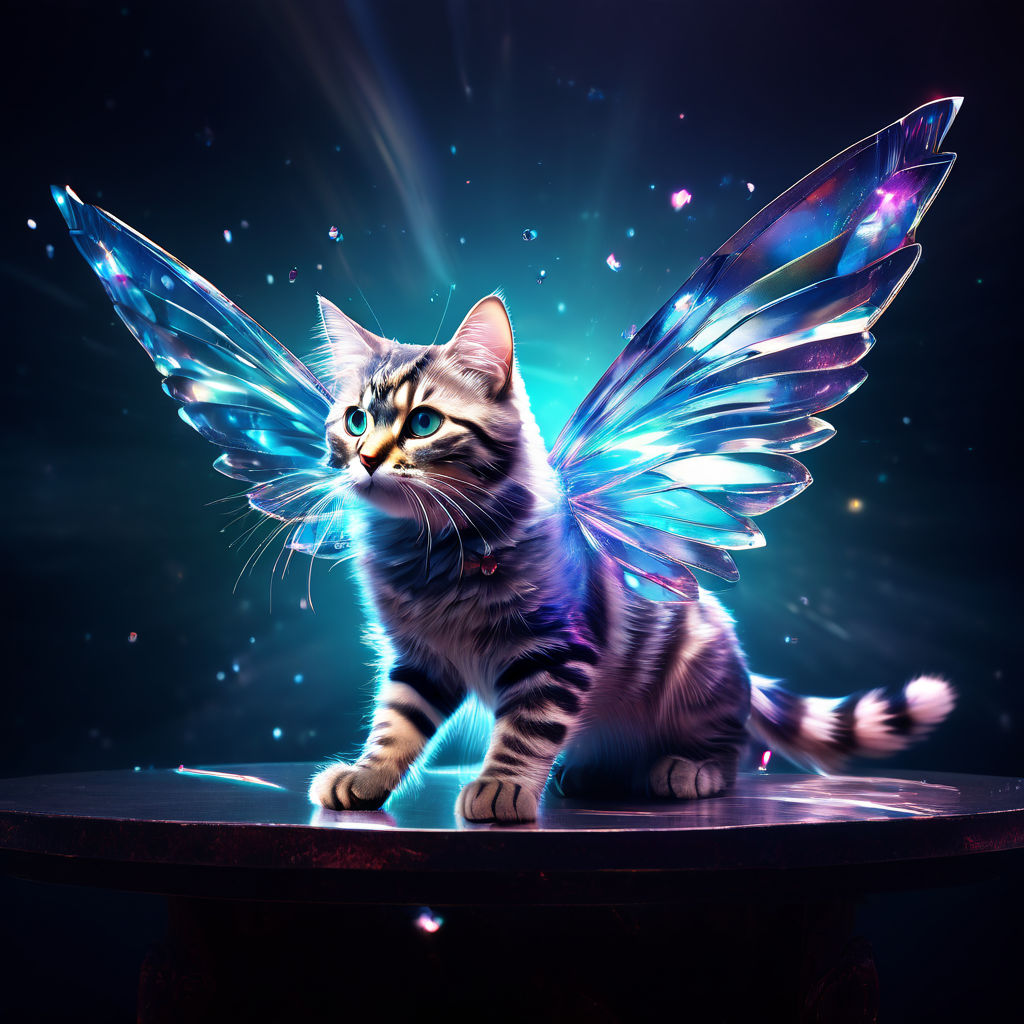 Cat fly in the sky like he jumps from floor to table by Evgenia ...