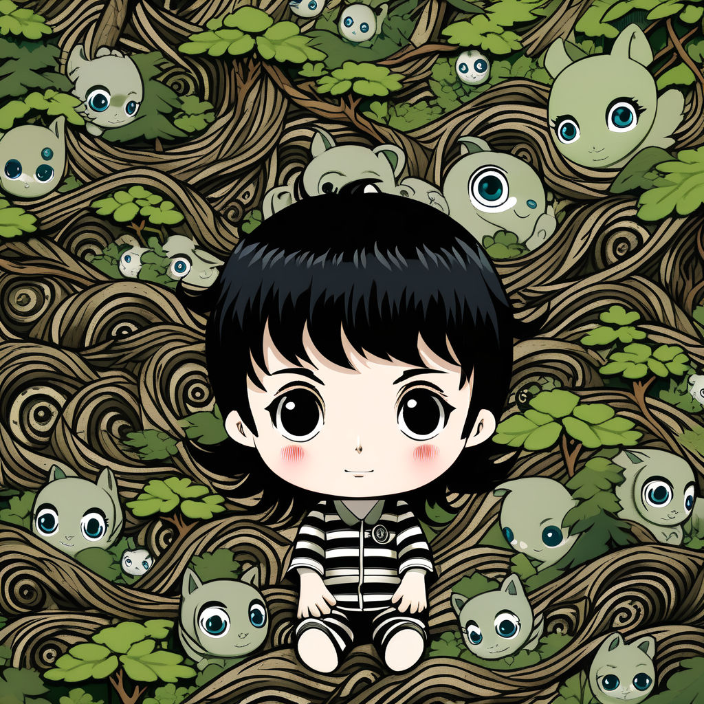 Junji Ito-inspired chibi baby boy with Tomie-like face by Adam Lumpkin ...