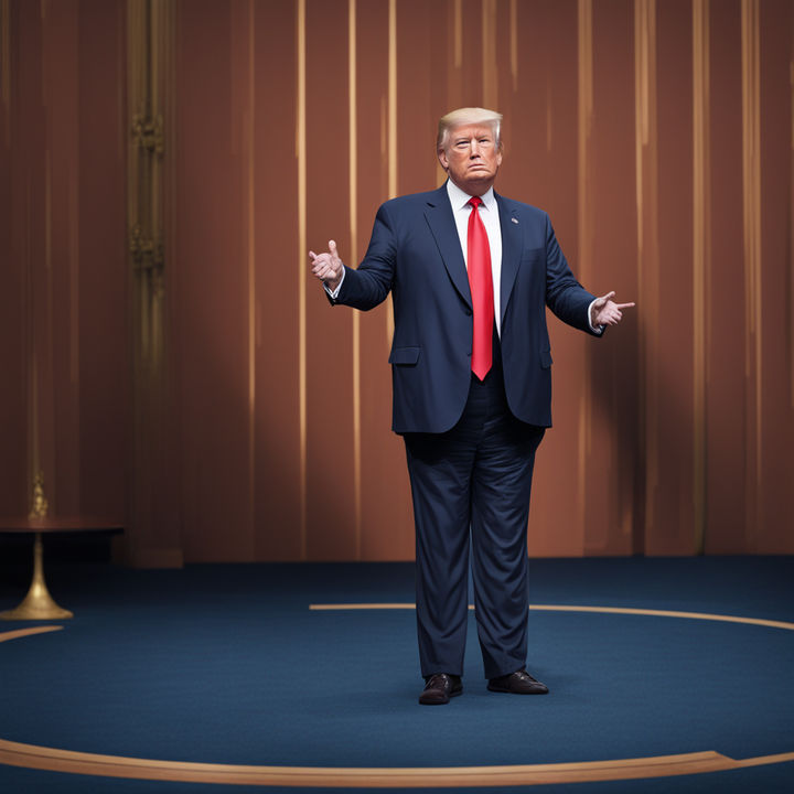 Trump's full body realistic depiction by james yang - Playground