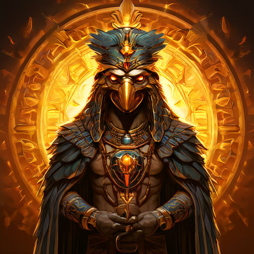 Animation of Ra depicted as a radiant figure with a falcon's... by Arda ...