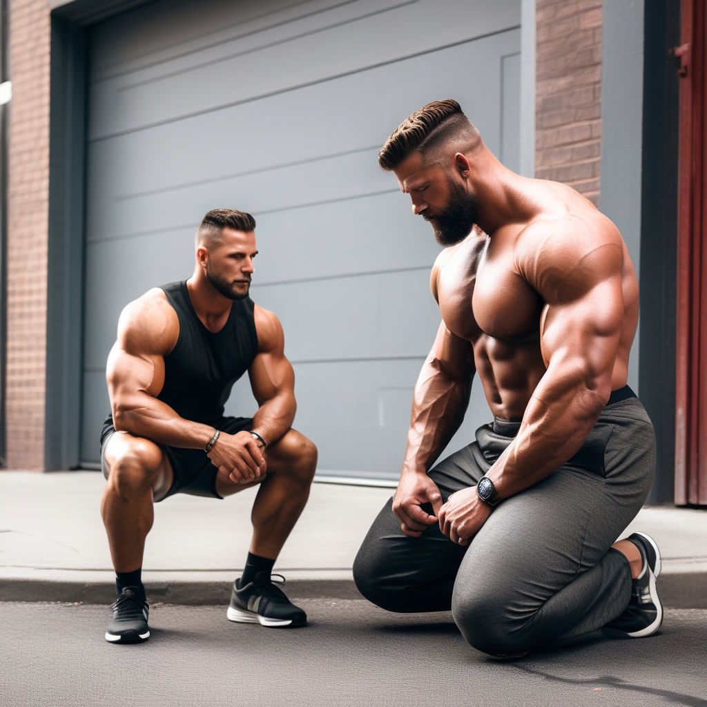 A 6'8" male bodybuilder standing at ease by William Ney - Playground
