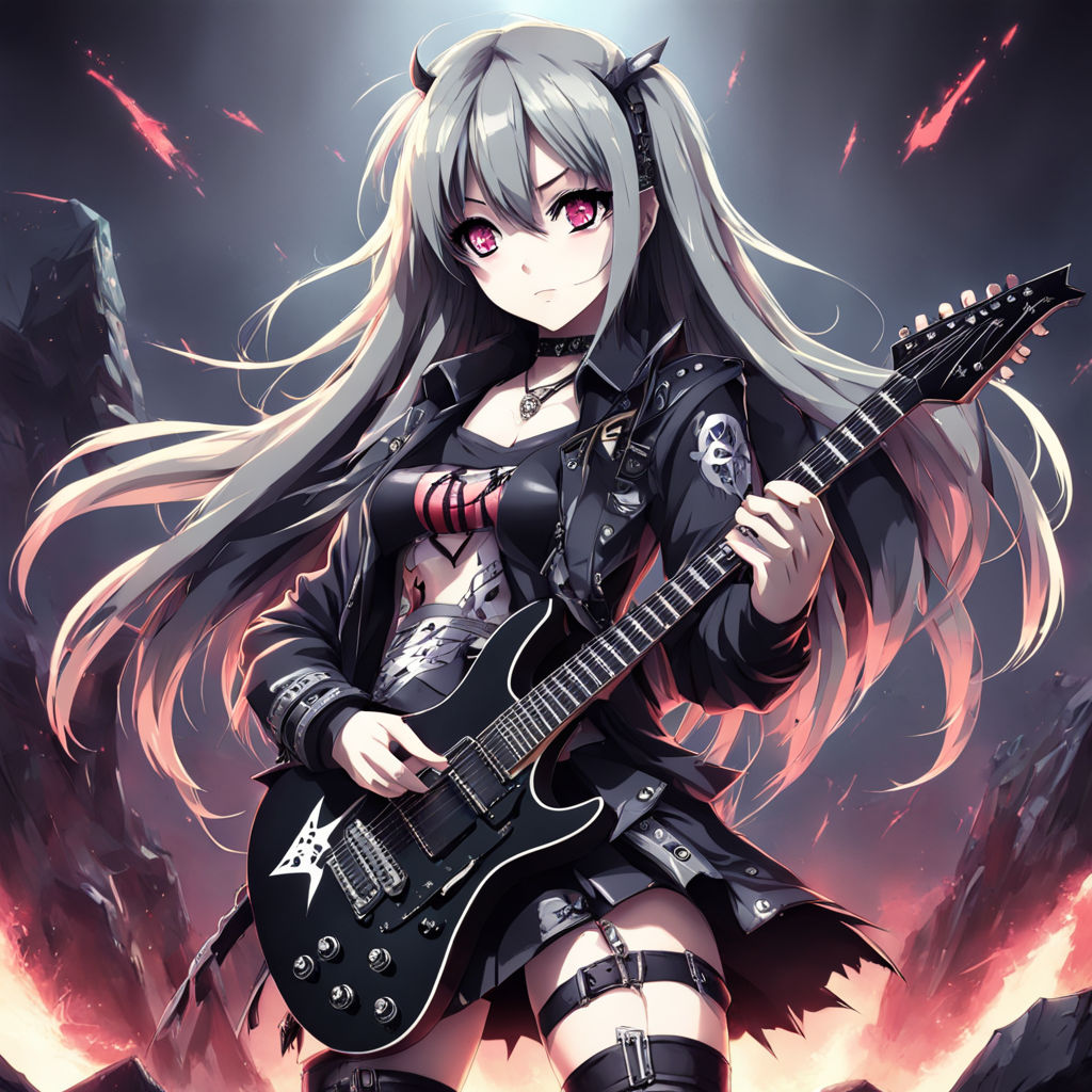Rock metal anime girl by optimus prime - Playground