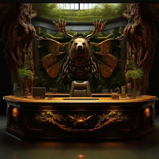 Reception desk with forest theme by Vanderlei Meneghin - Playground