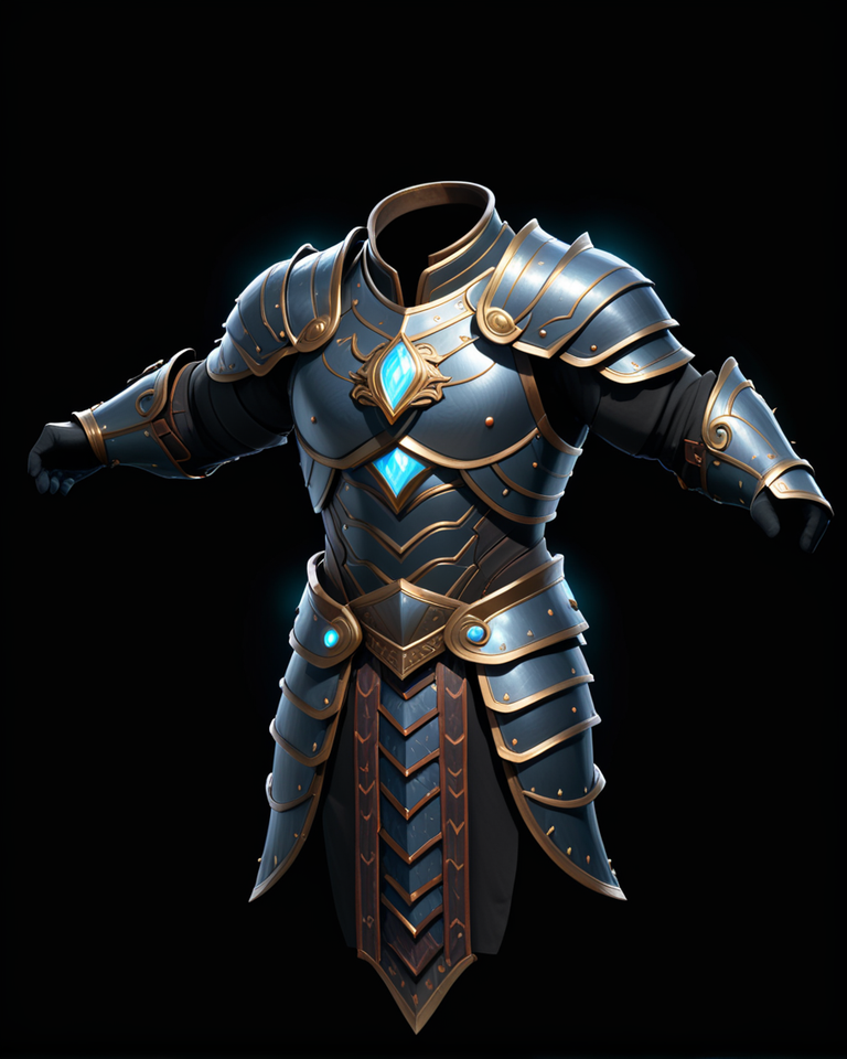 A scales armor with glowing power runes by Bruno Marcon - Playground