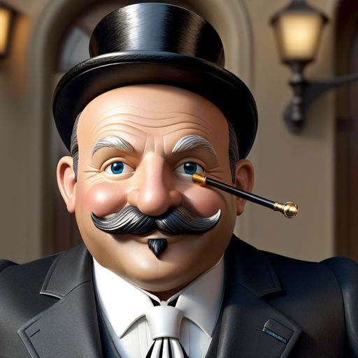 Hyper realistic detail of Mr.Monopoly as the mascot of the M... by ...