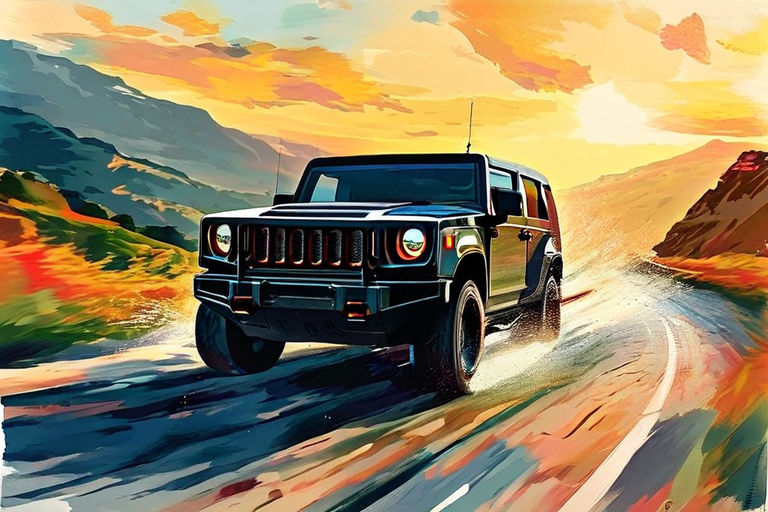 Create a modern artwork of the latest GMC Hummer EV car mode... by ...