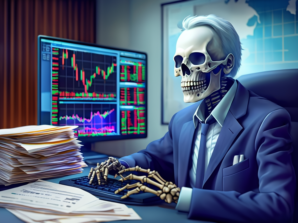 The undead businessman sits at his desk by Jacek Kruk - Playground