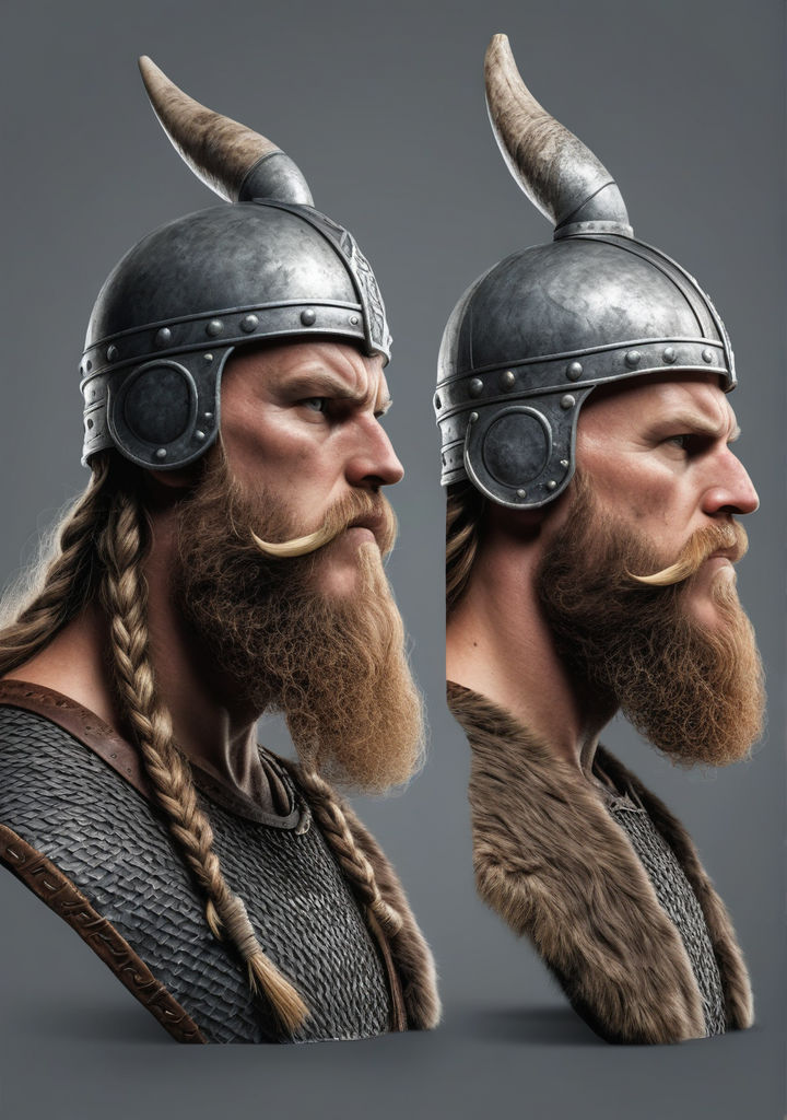 Front and side view face viking by fetsor - Playground