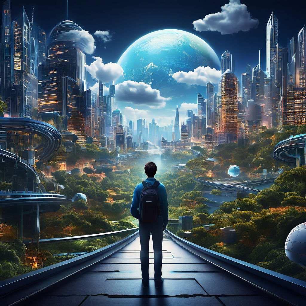 Make a 3D world which is a cyberworld and all is like hyper ... by UI ...