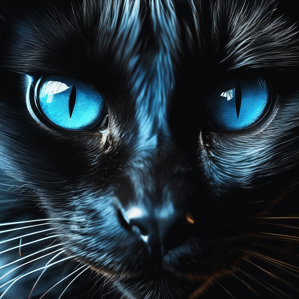 Realistic photograph of a black cat by Fractalistic Works - Playground