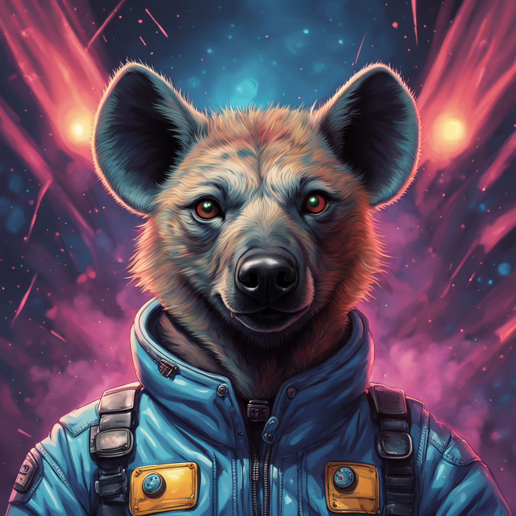 Portrait of a human-hybrid hyena with subtle alien facial fe... by G ...