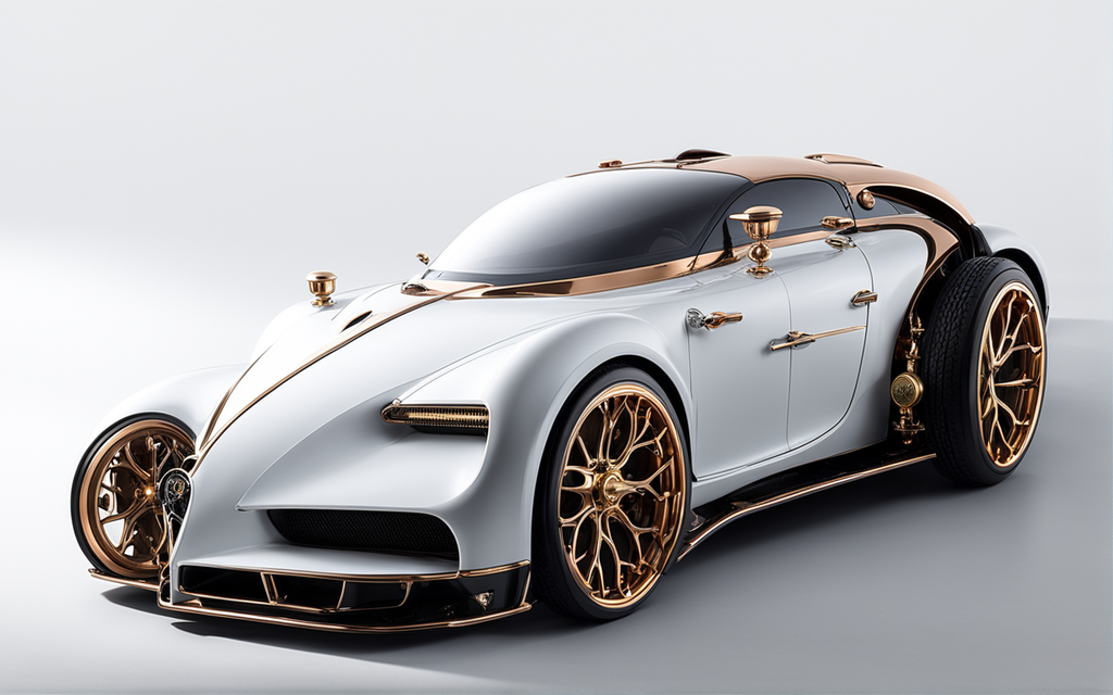 Bugatti Chiron steam punk car. Brass and copper with cast ir... by ...