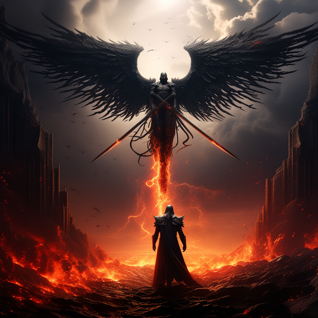 Angel of Death Flying pit of lava surrounded by darkness wit... by Nate ...