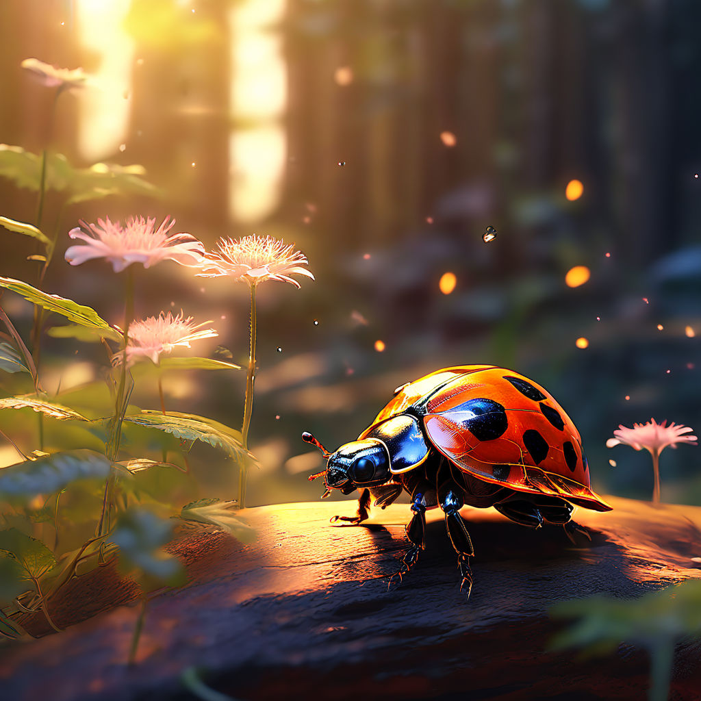 A ladybug insect and a tortoise by Anirban Chakraborty - Playground