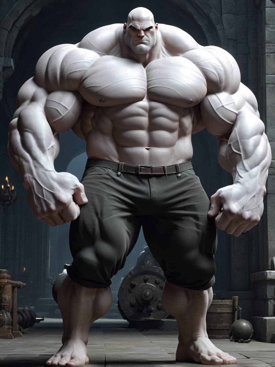 White skin giant oversized character with huge-biceps by JJSmithMG ...