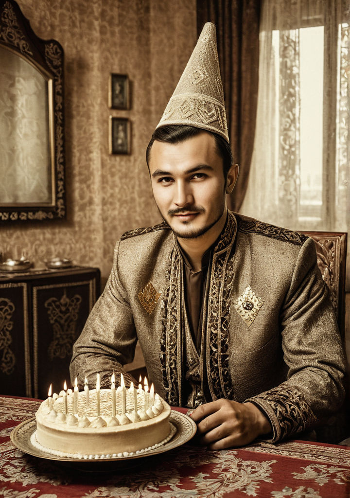 Portrait of a Tatar man from the 1980s USSR celebrating his ... by ...