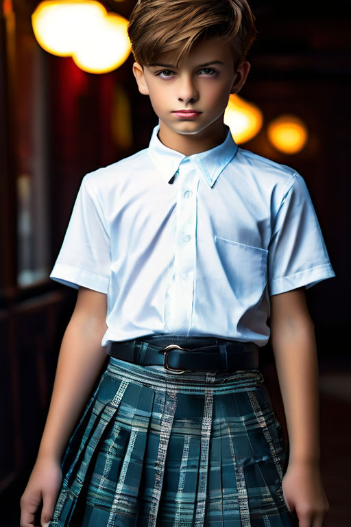 13 yo boy in a skirt and Top by Ruby - Playground