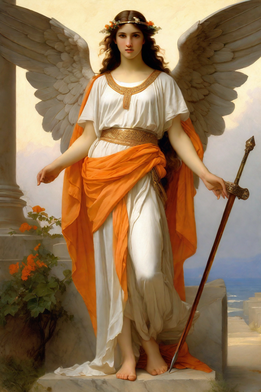 Angel with classical spear complete with tunic with sleeves ... by ...
