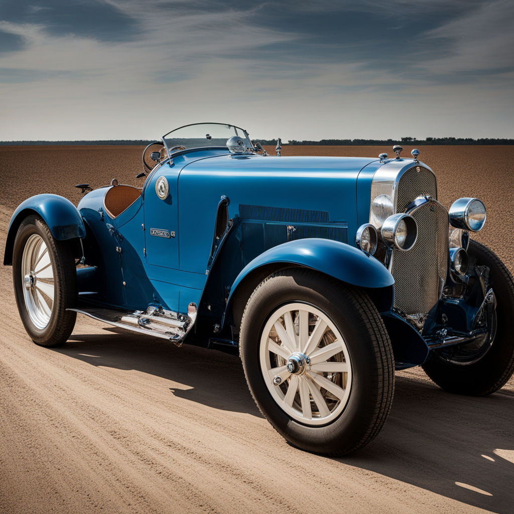 A Bugatti car is driven by a tractor wheel. by Komiljon Xolmirzayev ...