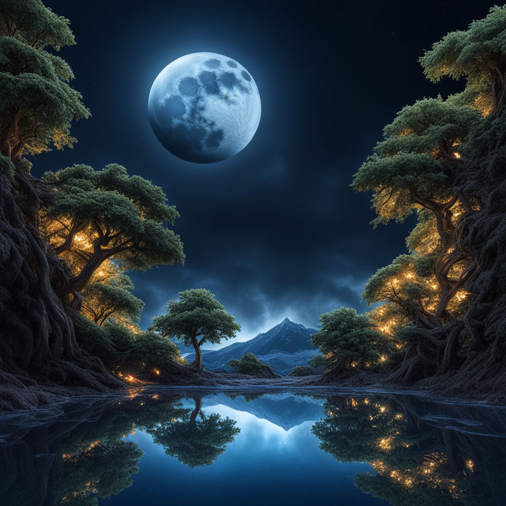 Fantastic dark moon dominating the sky by 김기현 - Playground