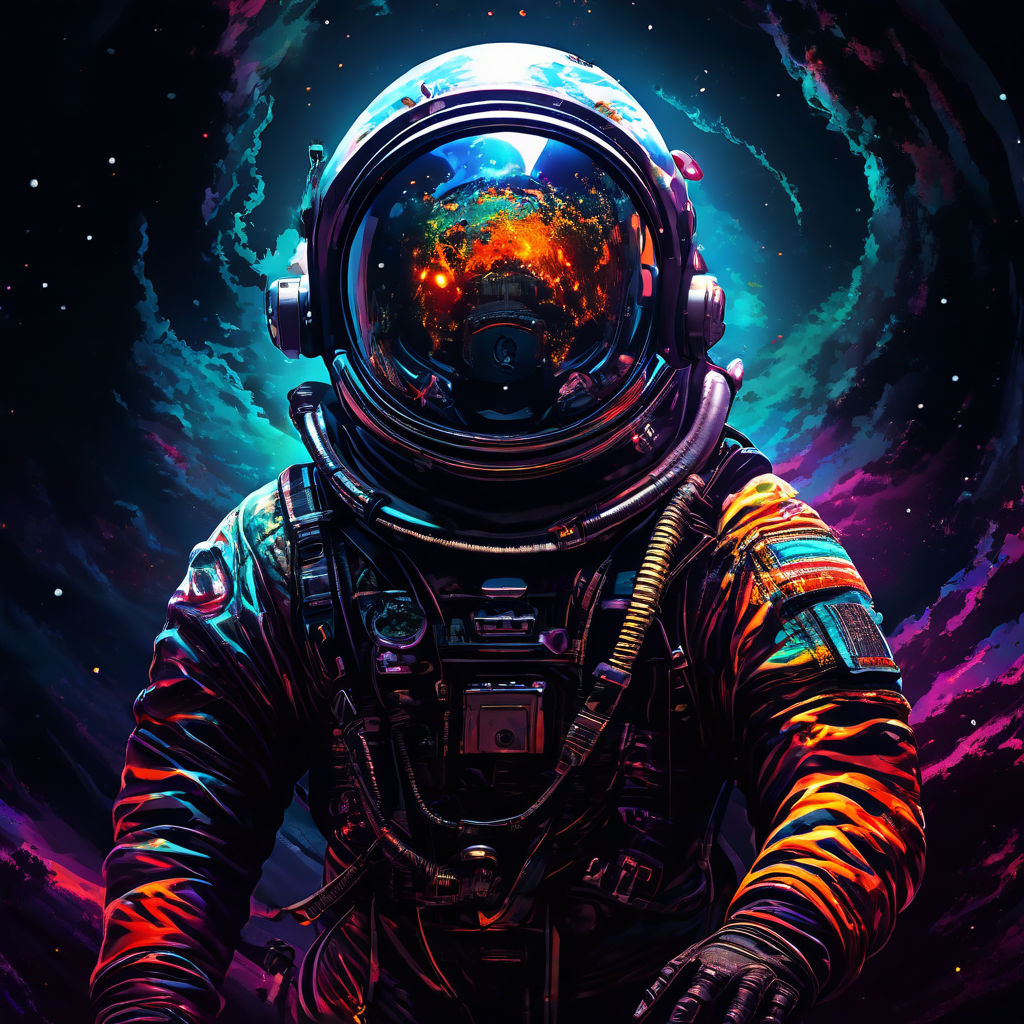 Dark psychedelic entity in a space suit by Maksim Ussenko - Playground