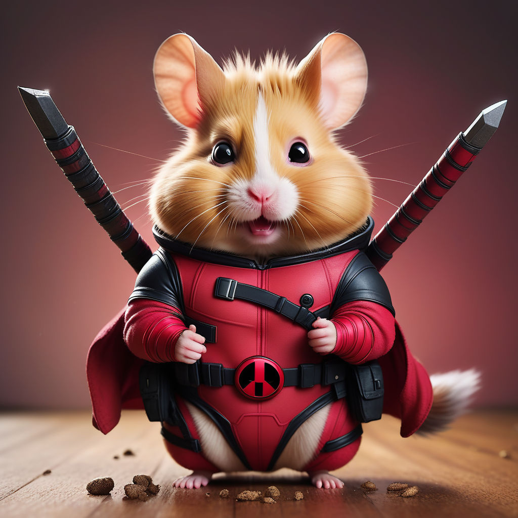 Hamster transformation into Deadpool by Koray Dikyar - Playground