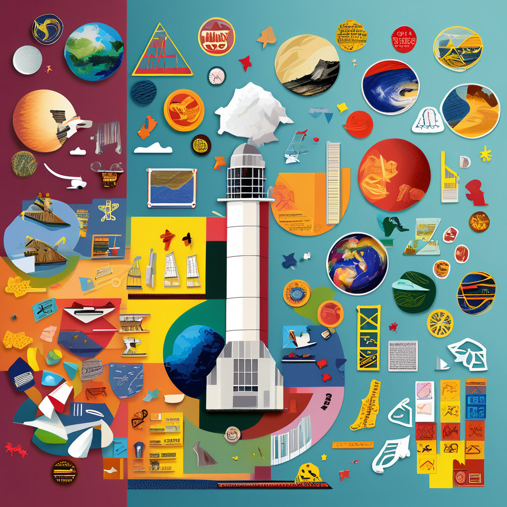 Create a visual representation of human accomplishments made... by ...