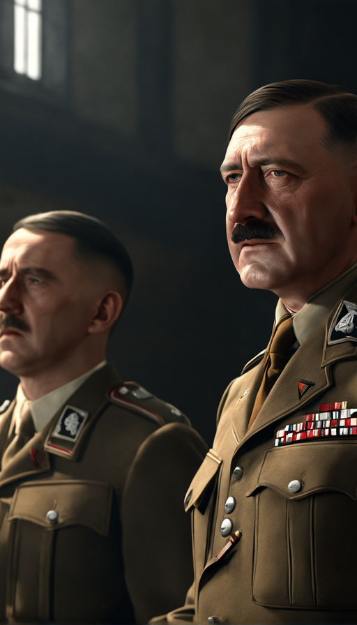 Adolf Hitler with Nazi soldiers in Hitler's time clothing an... by ...