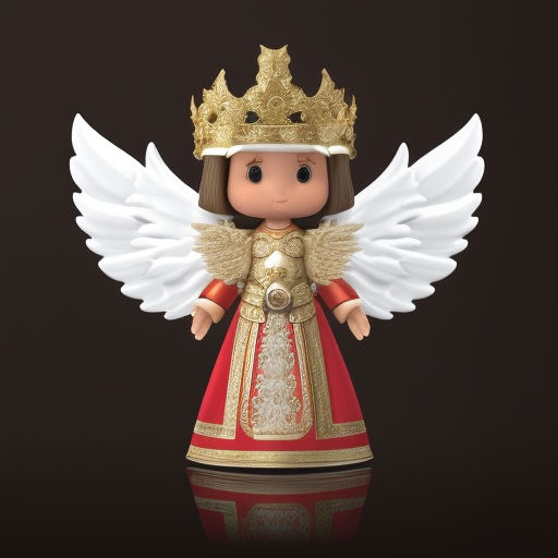 Isometric view of a MINI cute hyperrealistic white angel wea... by ...