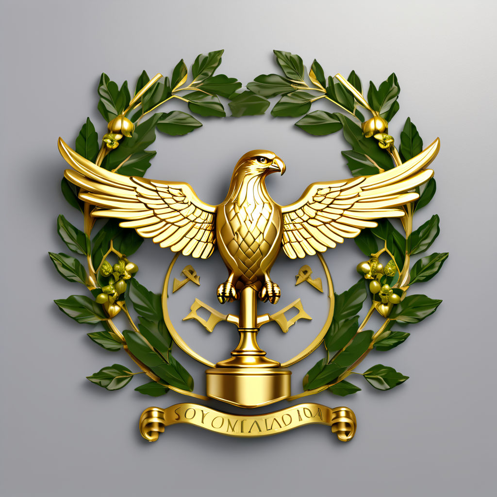 A school badge inspired by a falcon. An olympian lamp at the... by ...