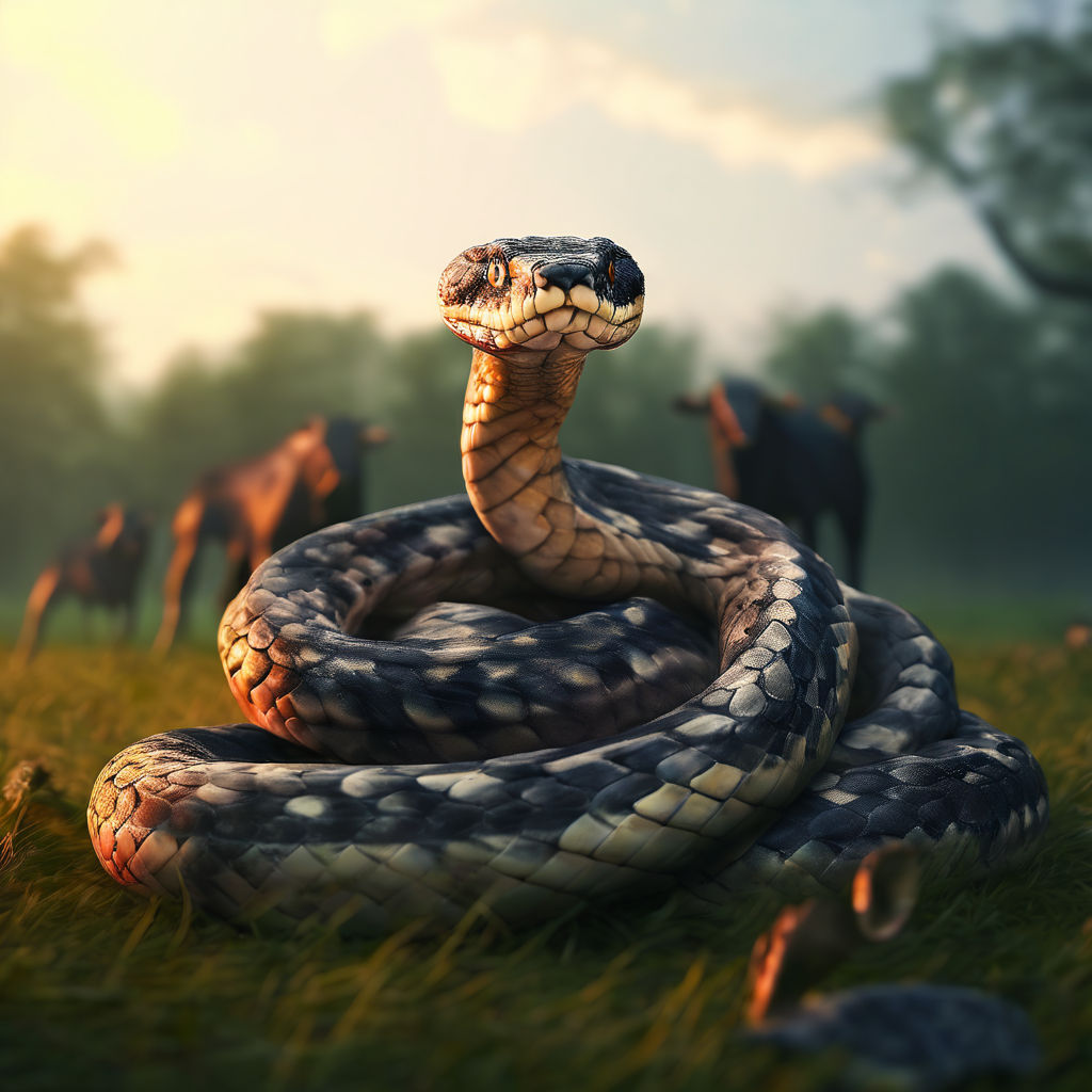 Imagine 7 large snakes swallowing 7 fat cows by Leandro Alexandrino da ...