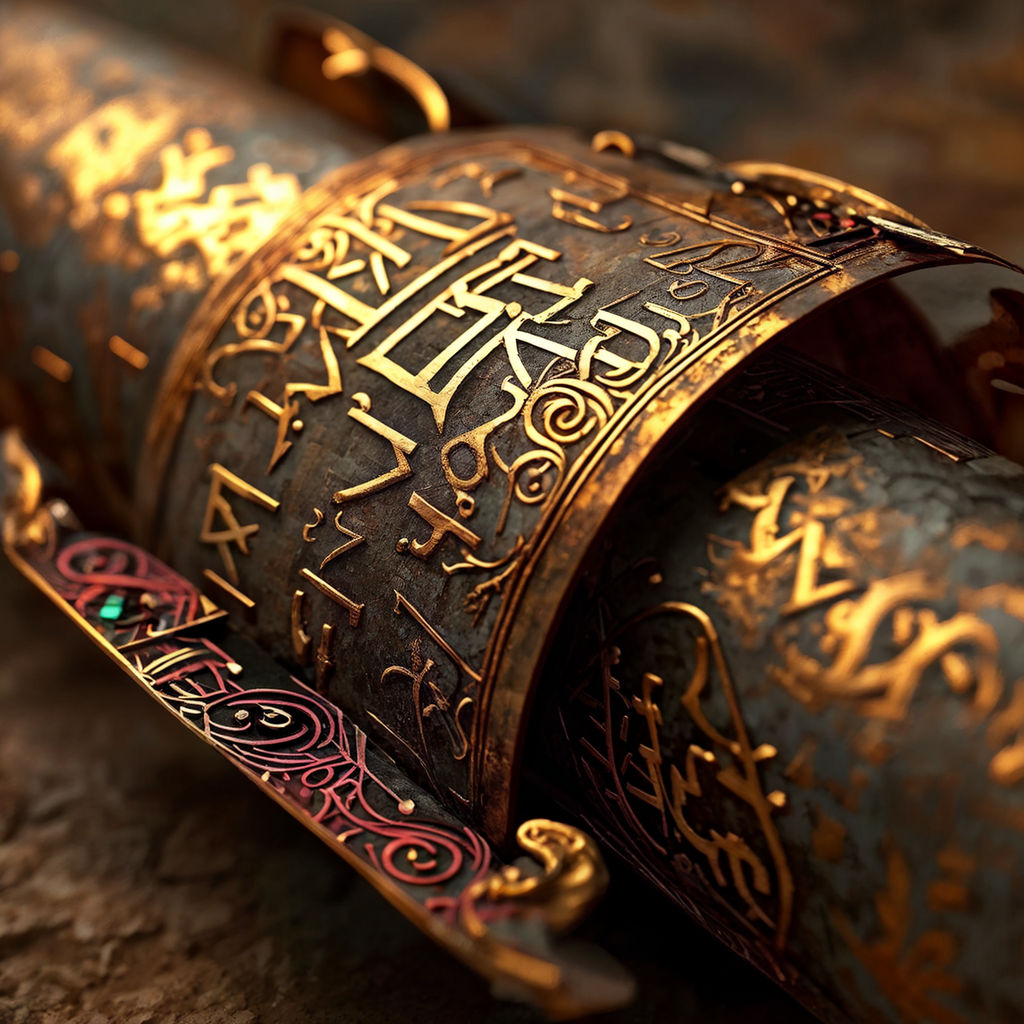 Stylized ancient scroll logo by billy a - Playground