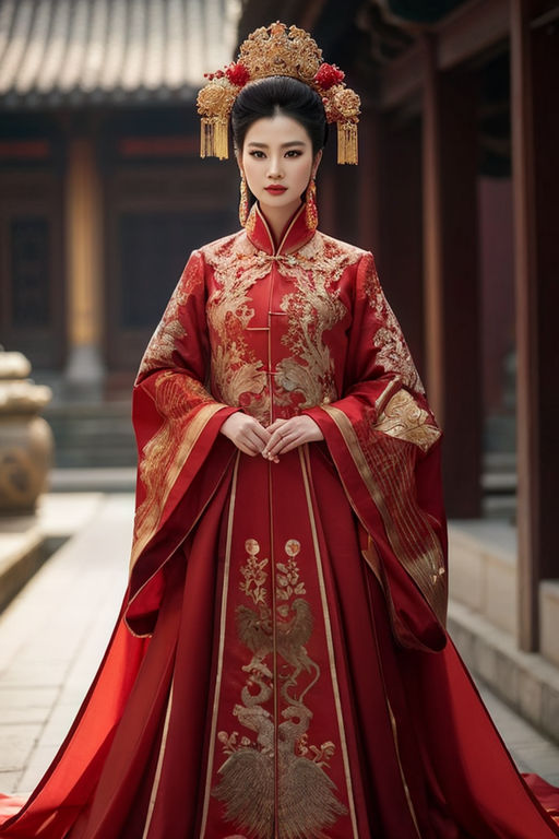 A stunningly beautiful Chinese queen dressed in an exquisite... by ...