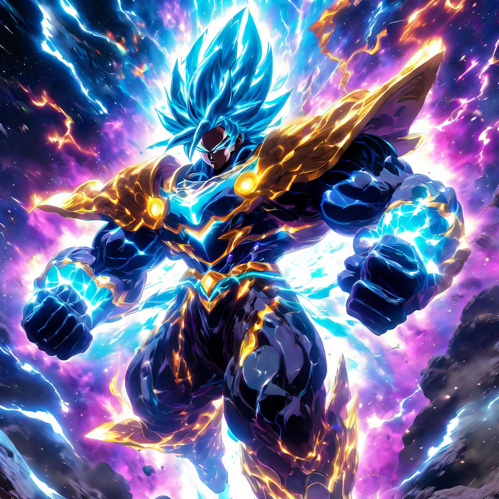 Cosmic anime entity with exaggerated muscular form by Ryan Andrews ...