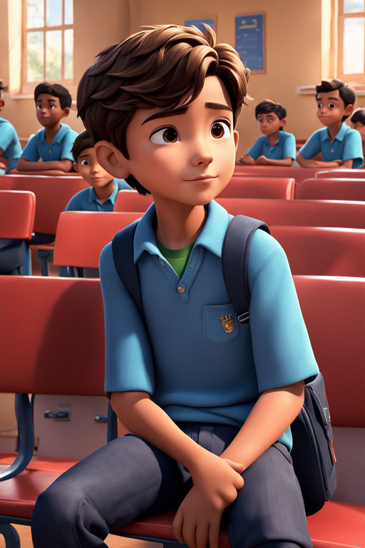 A nine-year-old boy named Daniel sitting quietly at his scho... by John ...