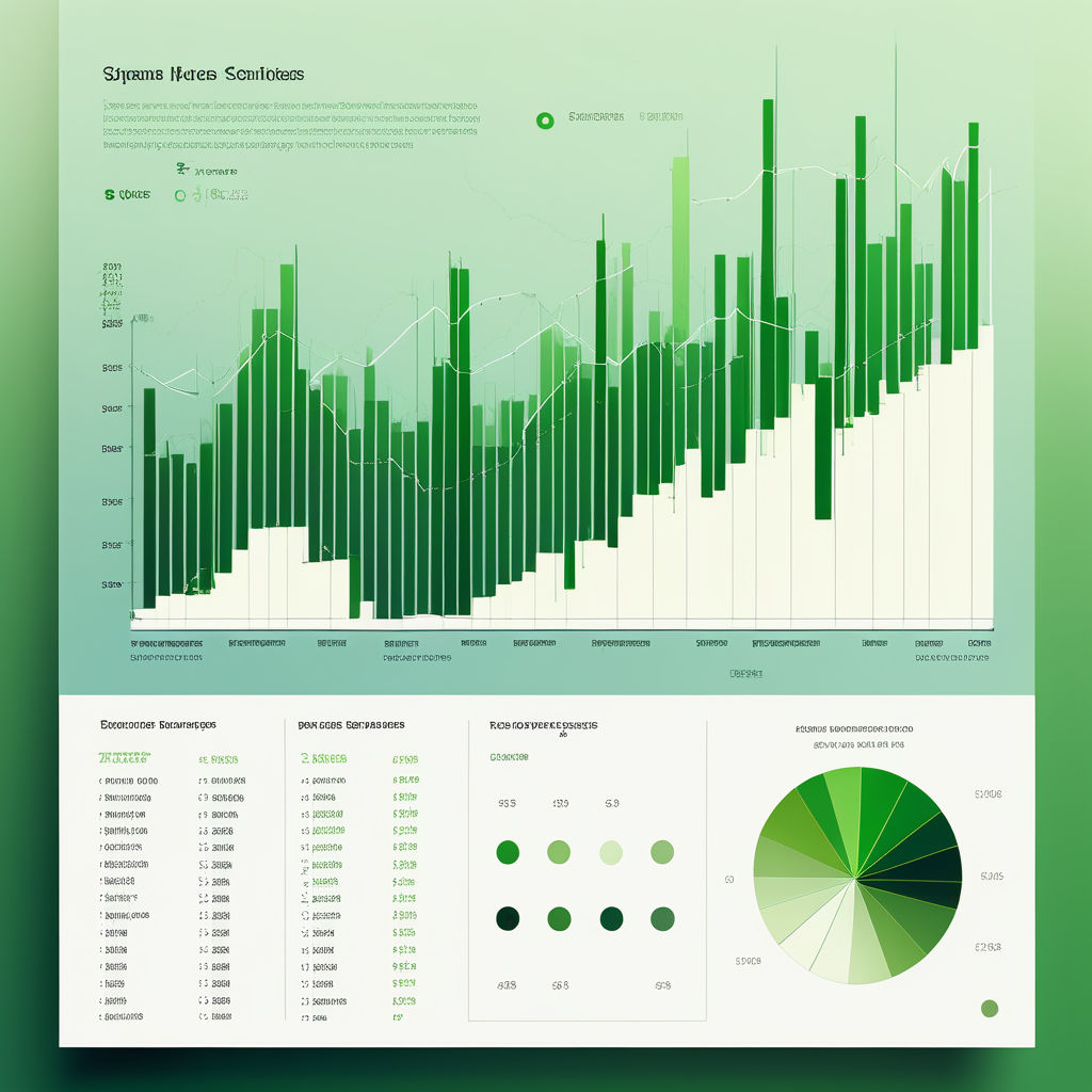 Illustration of a simple stocks chart with green color schem... by ...