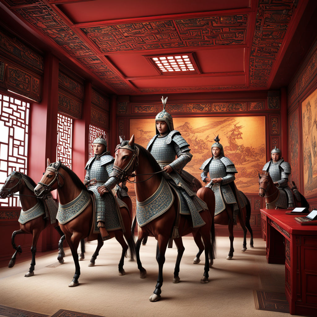 Transition scene from an ancient Chinese battlefield clad wi... by ...