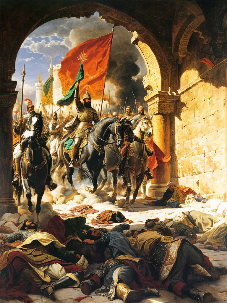 Oil painting depicting Sultan Mehmed II entering Constantino... by ...